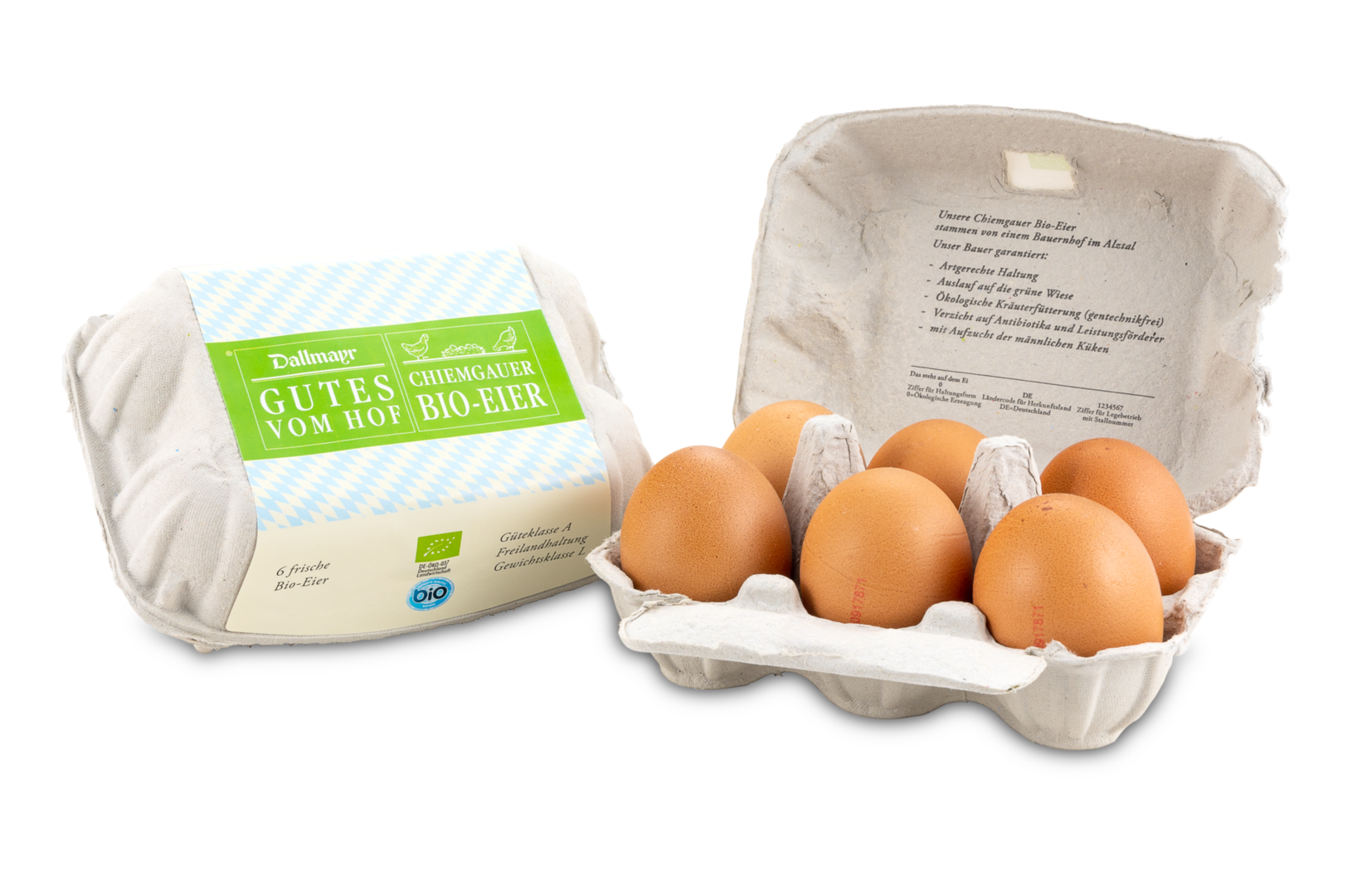 6 frische Chiemgauer Bio-Eier, Güteklasse A Gewichtsklasse L » online ...